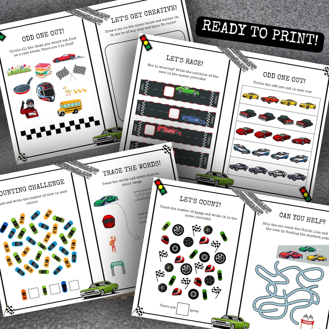 Cars Activity Book for Kids Instant Digital DL Fun Activities for Cars ...