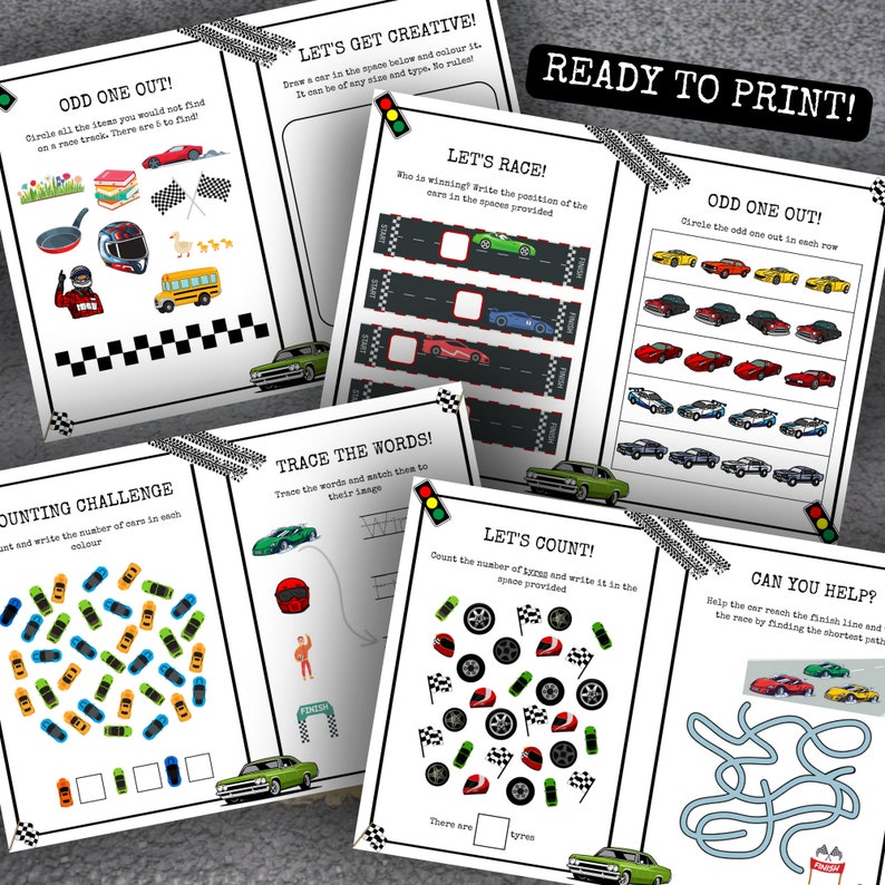 Cars Activity Book for Kids Instant Digital DL Fun Activities for Cars ...