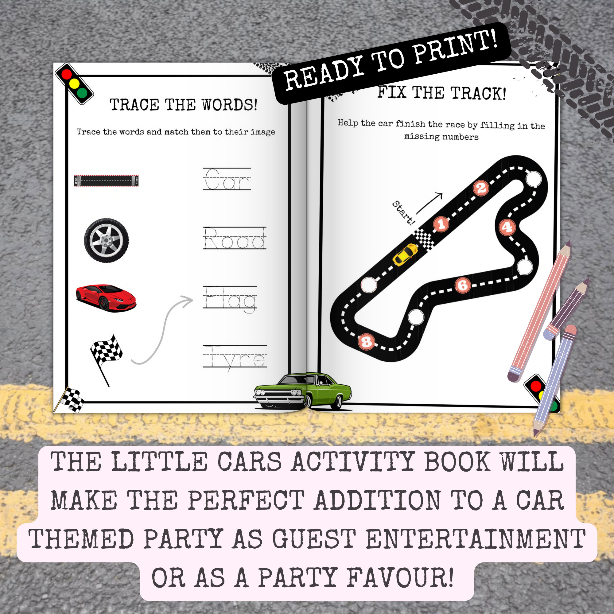 Cars Activity Book for Kids Instant Digital DL Fun Activities for Cars ...