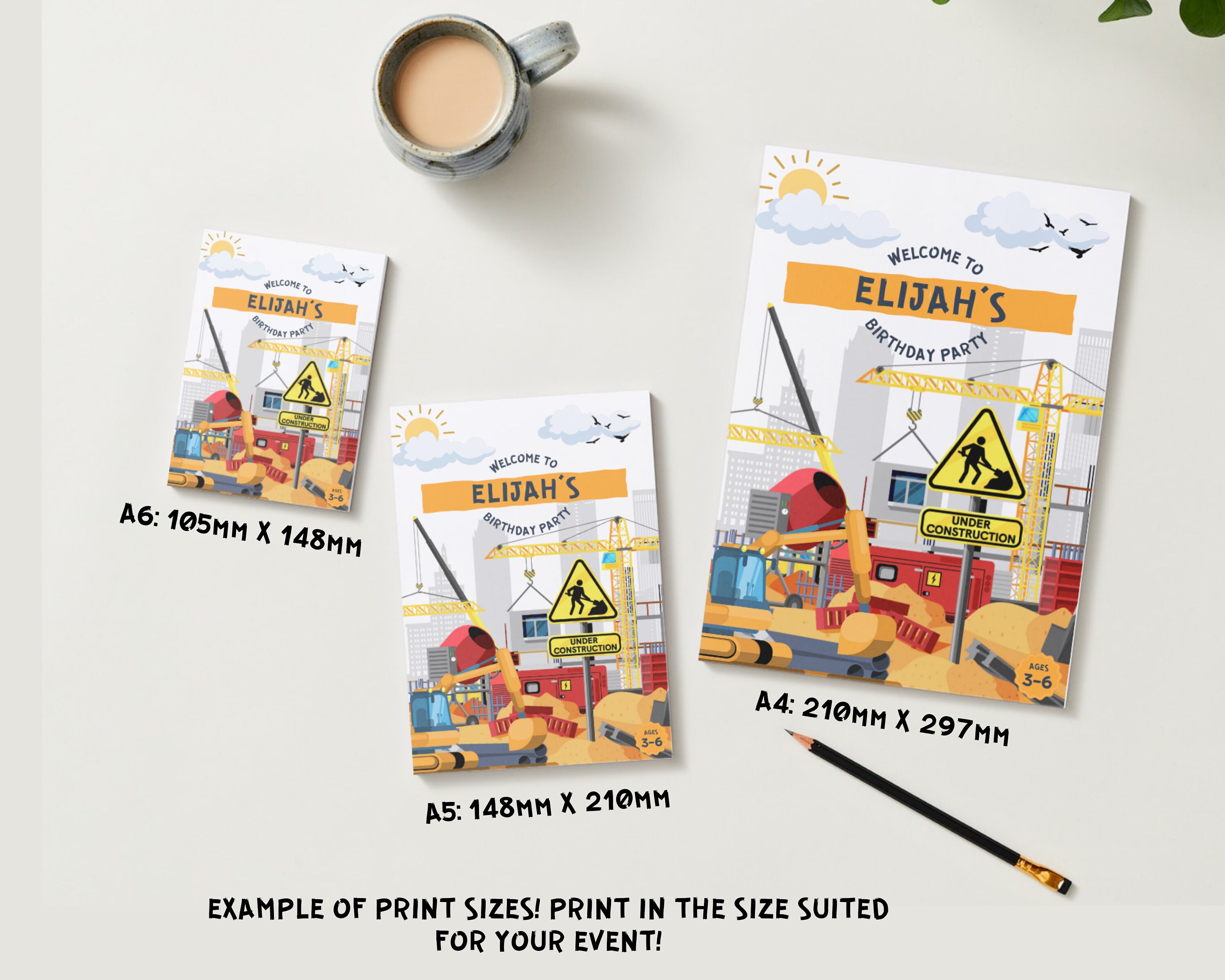 Personalised Construction Activity Book for Kids | Digital Booklet DL ...