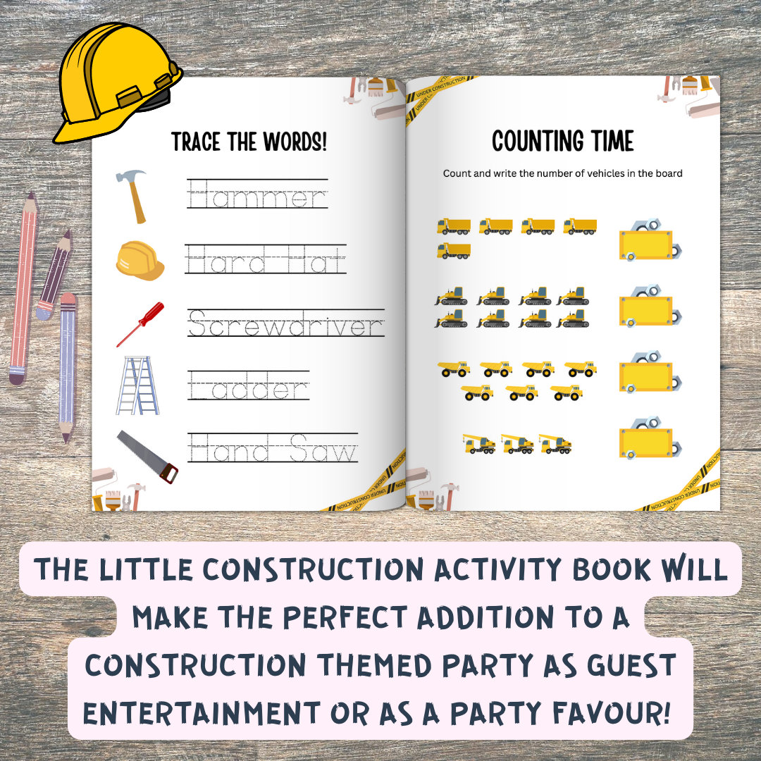 Construction Activity Book for Kids Instant BOOKLET DL Fun - Etsy
