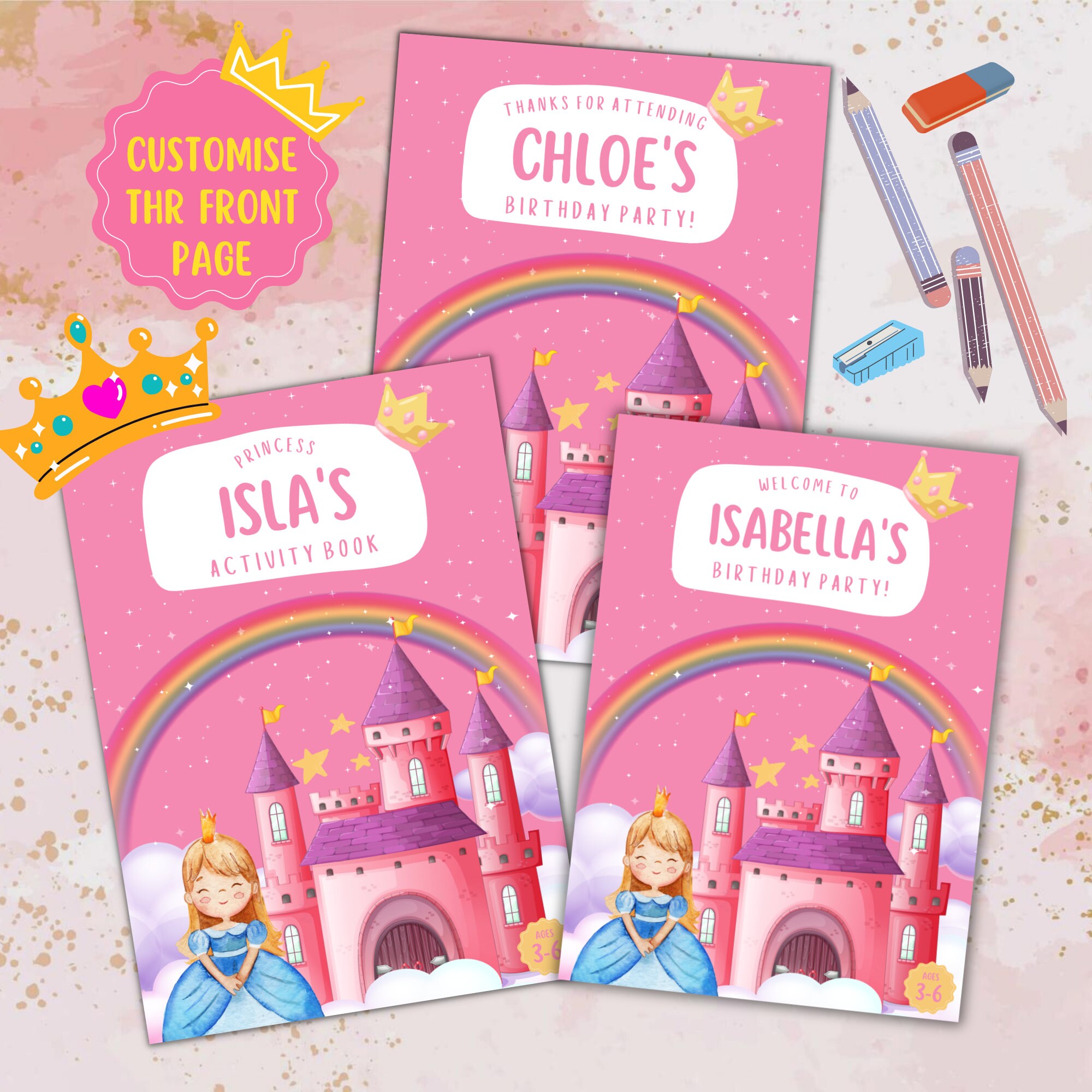 Personalised Princess Activity Book for Kids | Digital Booklet DL ...