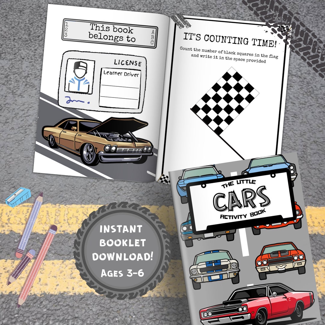 Cars Activity Book for Kids Instant Digital DL Fun Activities for Cars ...