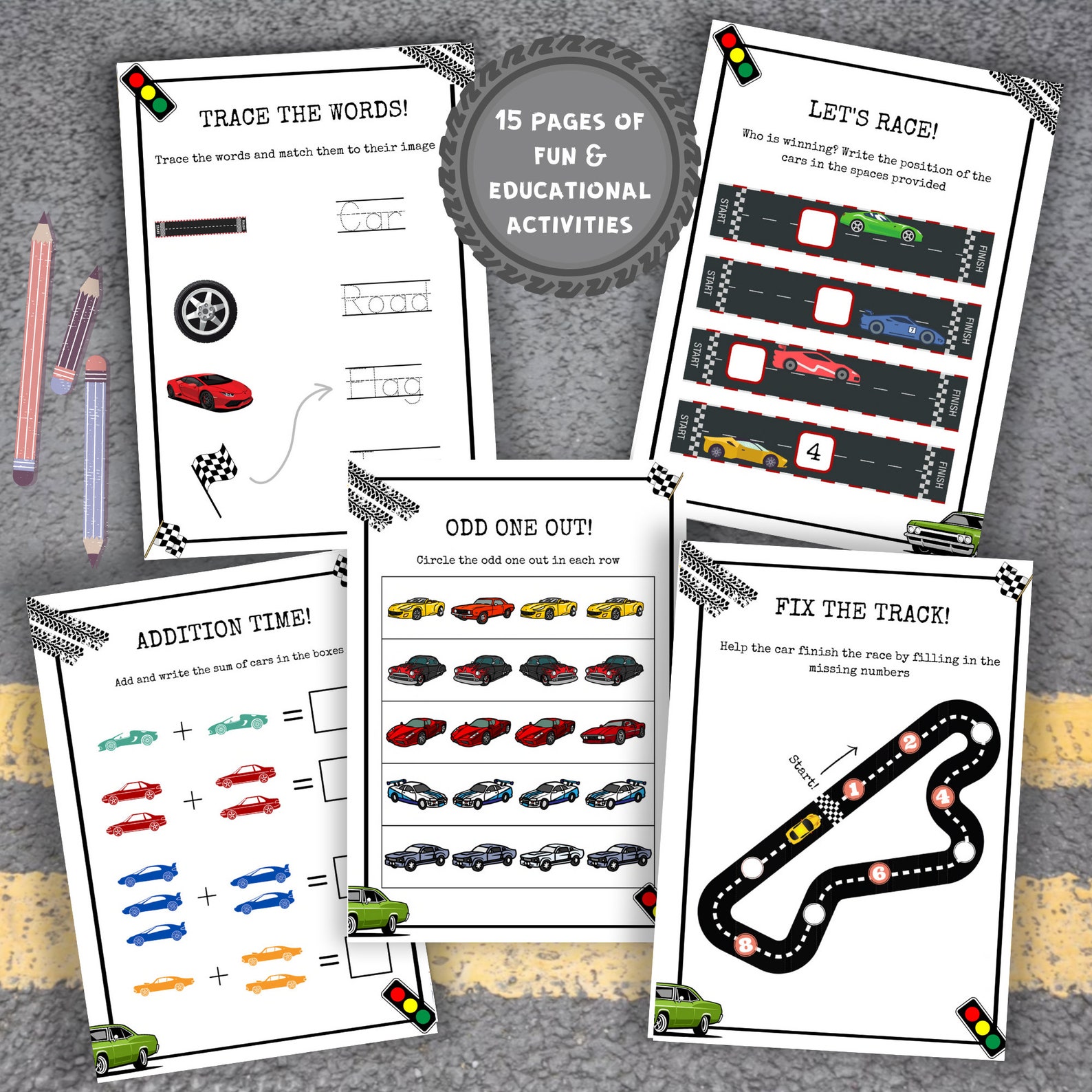 Cars Activity Book for Kids Instant Digital DL Fun Activities for Cars ...