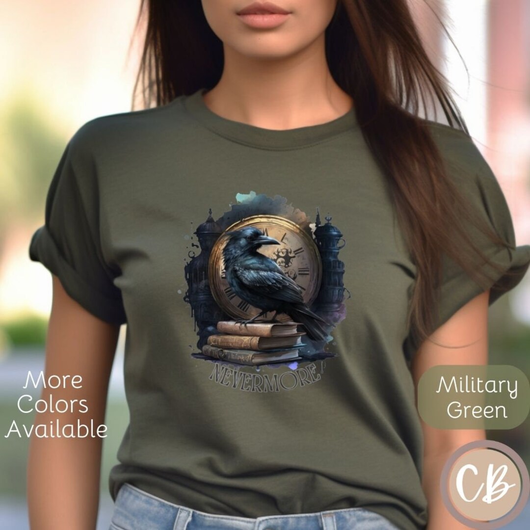 Raven Evermore Dark Academia Shirt, Gothic-inspired Graphic Tee for ...