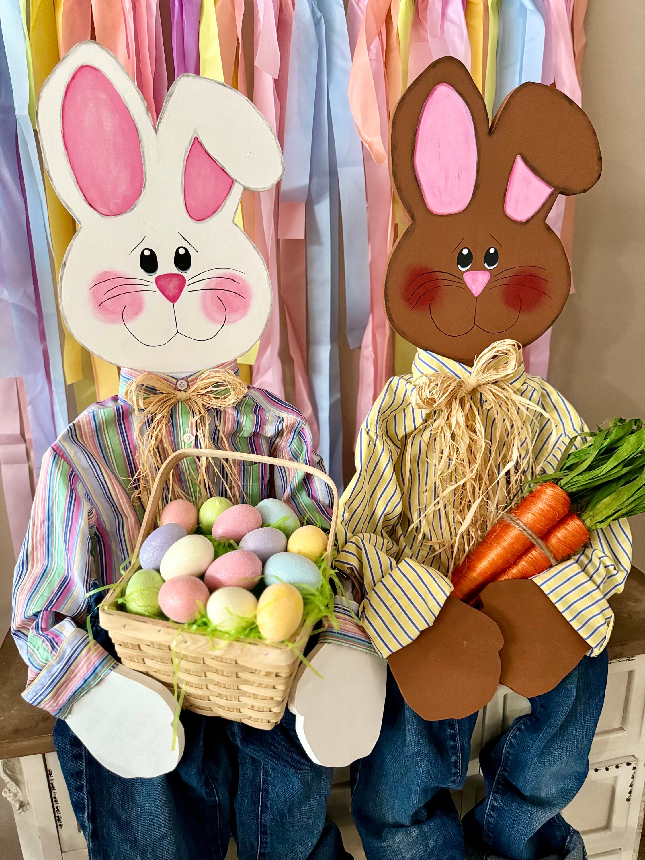 Spring Easter Porch Decor Bunny Porch Sitter Home Decor Decorating ...