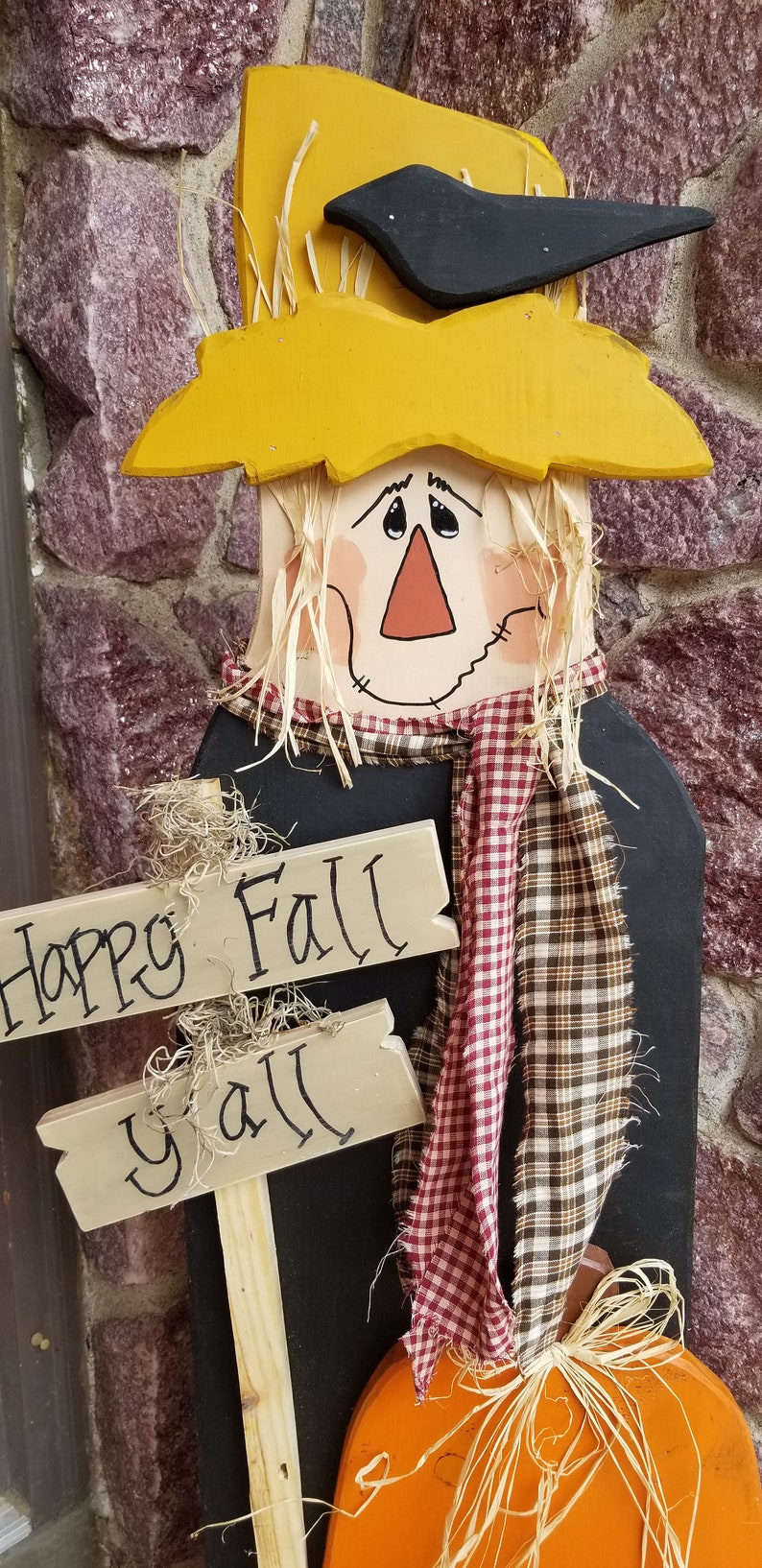 Scarecrow Porch Decor, Primitive Country Fall Decor, Pumpkin, Fall ...