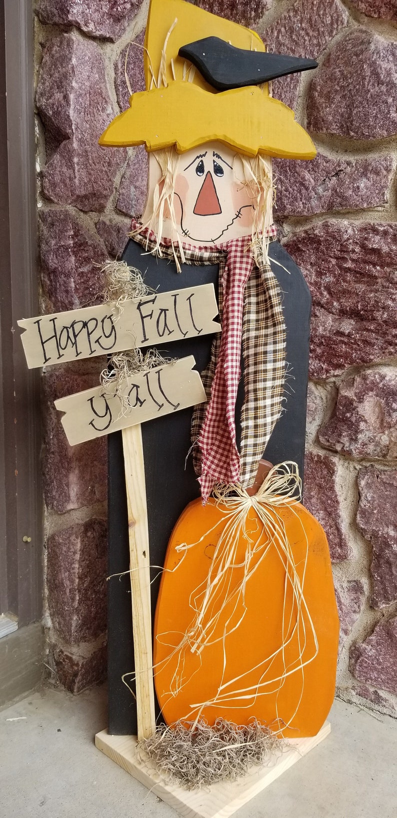 Scarecrow Porch Decor, Primitive Country Fall Decor, Pumpkin, Fall ...
