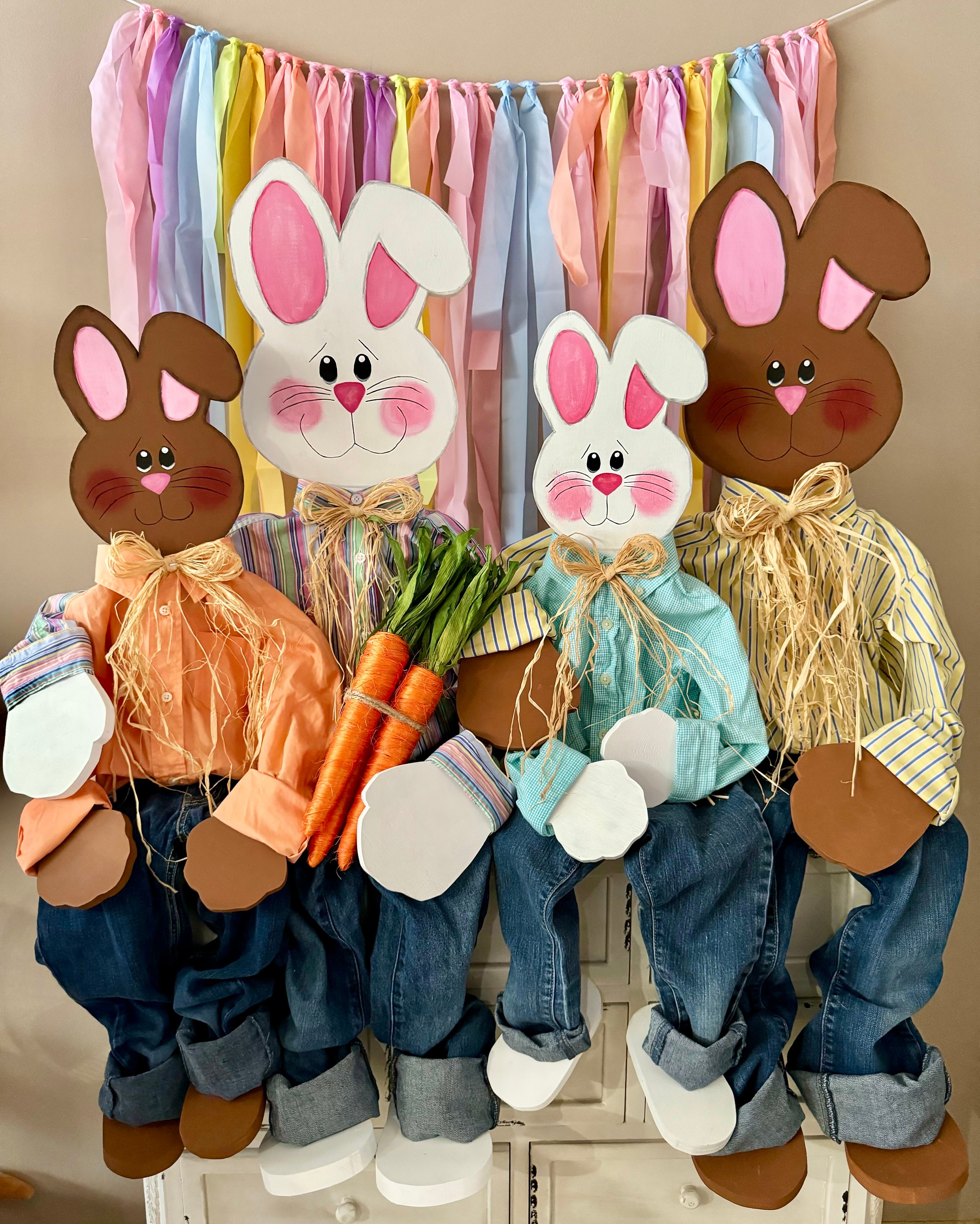 Spring Easter Porch Decor Bunny Porch Sitter Home Decor Decorating ...