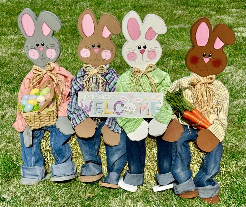 Spring Easter Porch Decor Bunny Porch Sitter Home Decor Decorating ...