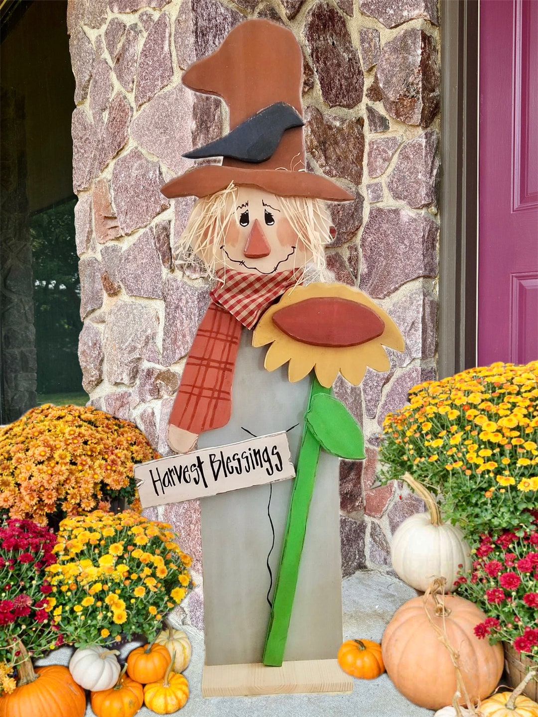 Scarecrow Porch Decor, Greeter Primitive Fall Decor, Fall Porch, Fall ...