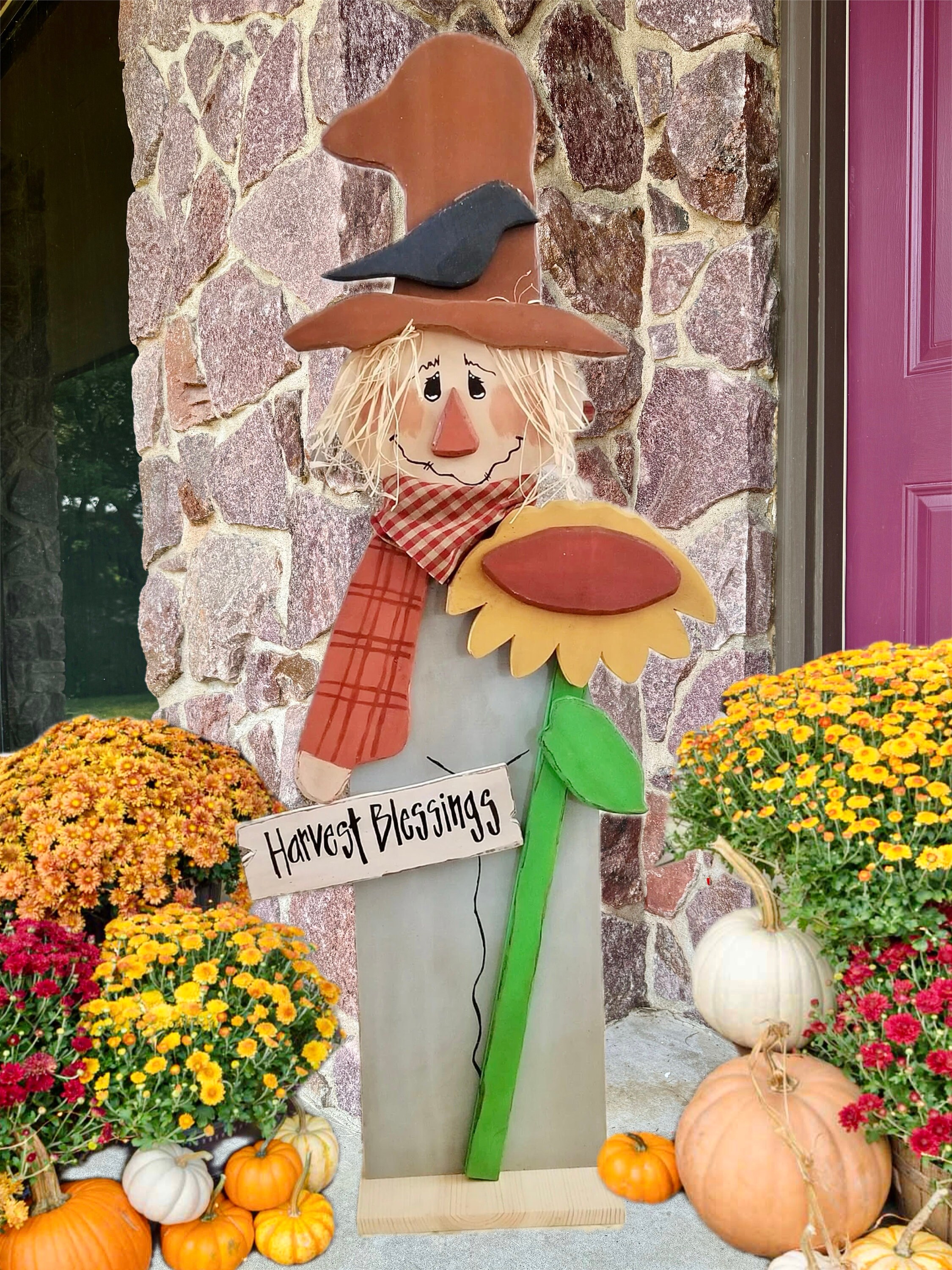 Scarecrow Porch Decor, Greeter Primitive Fall Decor, Fall Porch, Fall ...