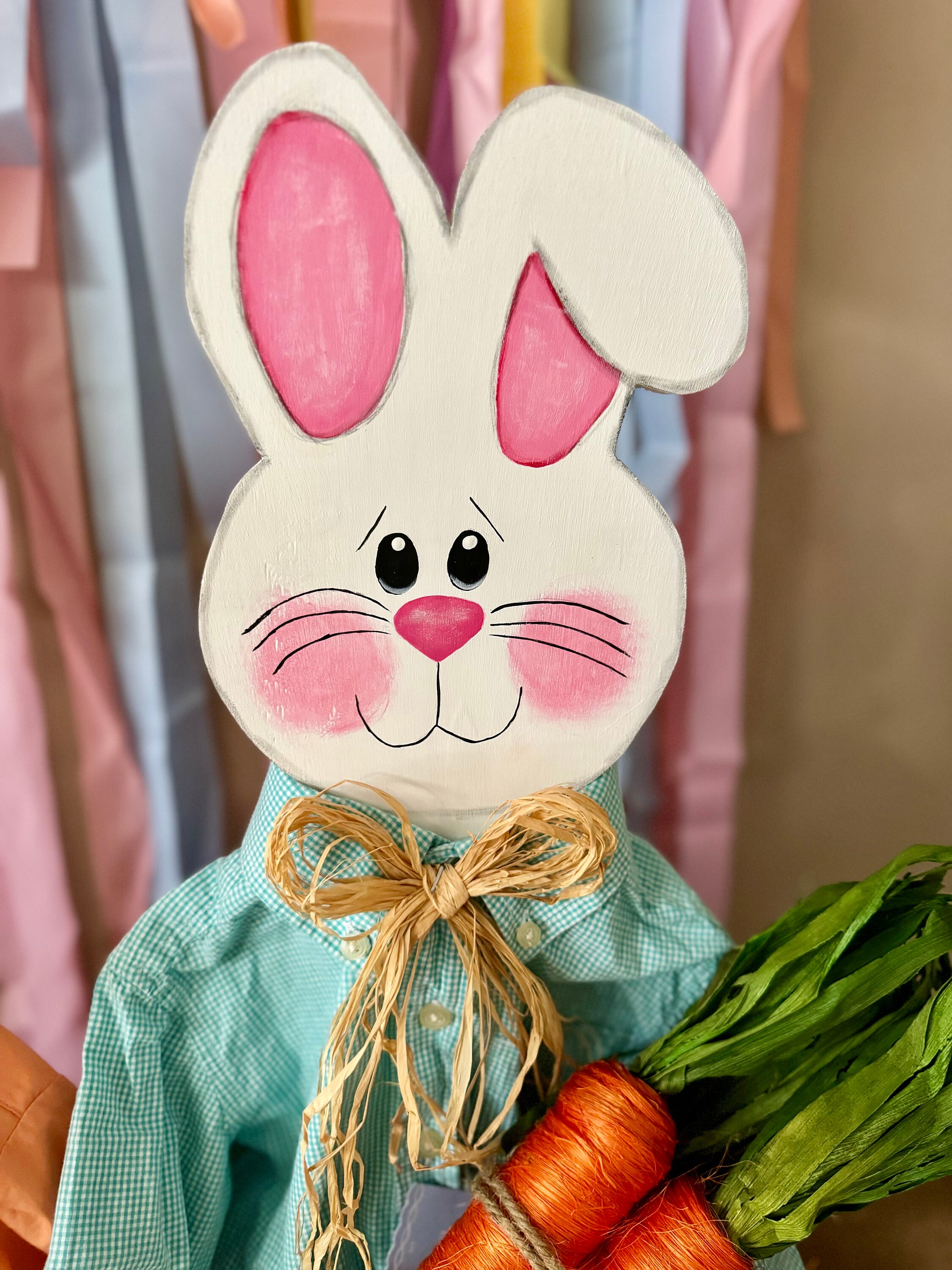 Easter Porch Bunny Wooden Bunny Porch Sitter Home Decor Decorating ...