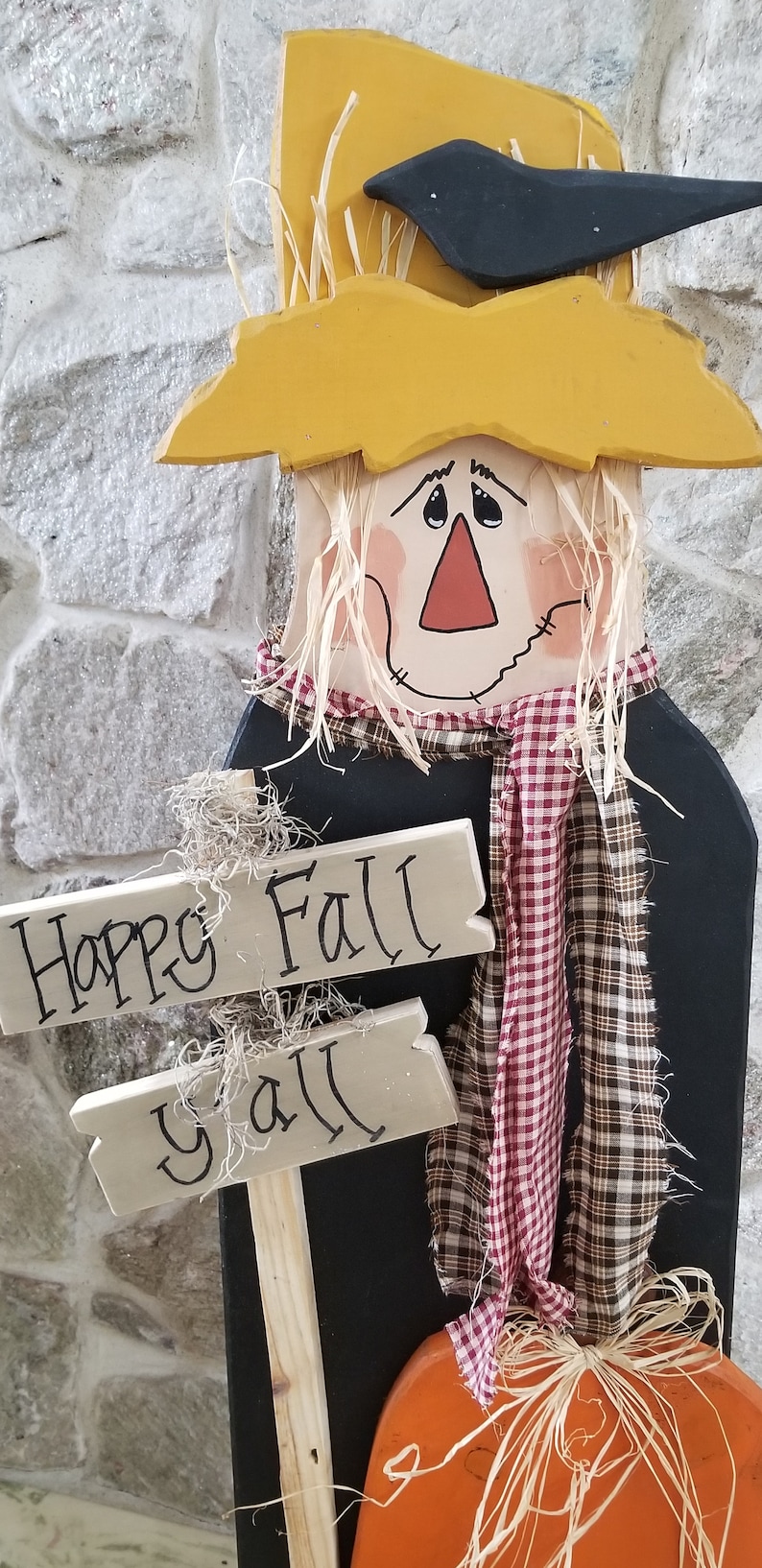 Scarecrow Porch Decor, Primitive Country Fall Decor, Pumpkin, Fall ...