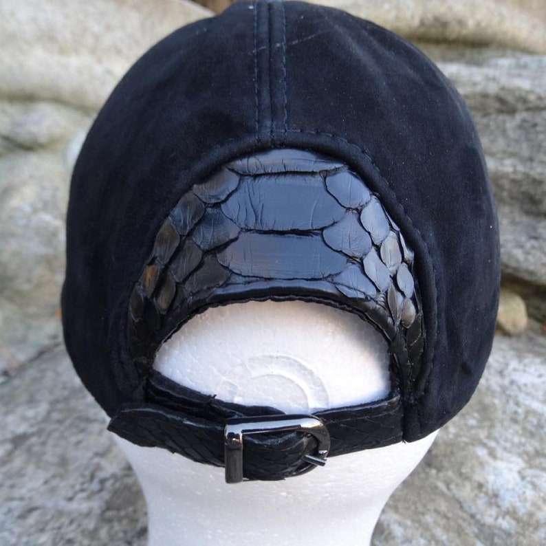 Genuine Real Python Boa Anaconda Belly Leather Cap&suede Baseball Cap ...