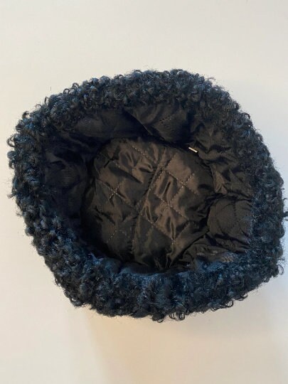 PAPAKHA Black Kubanka Natural Karakul Fur Hat Winter Cap Real Sheepskin ...