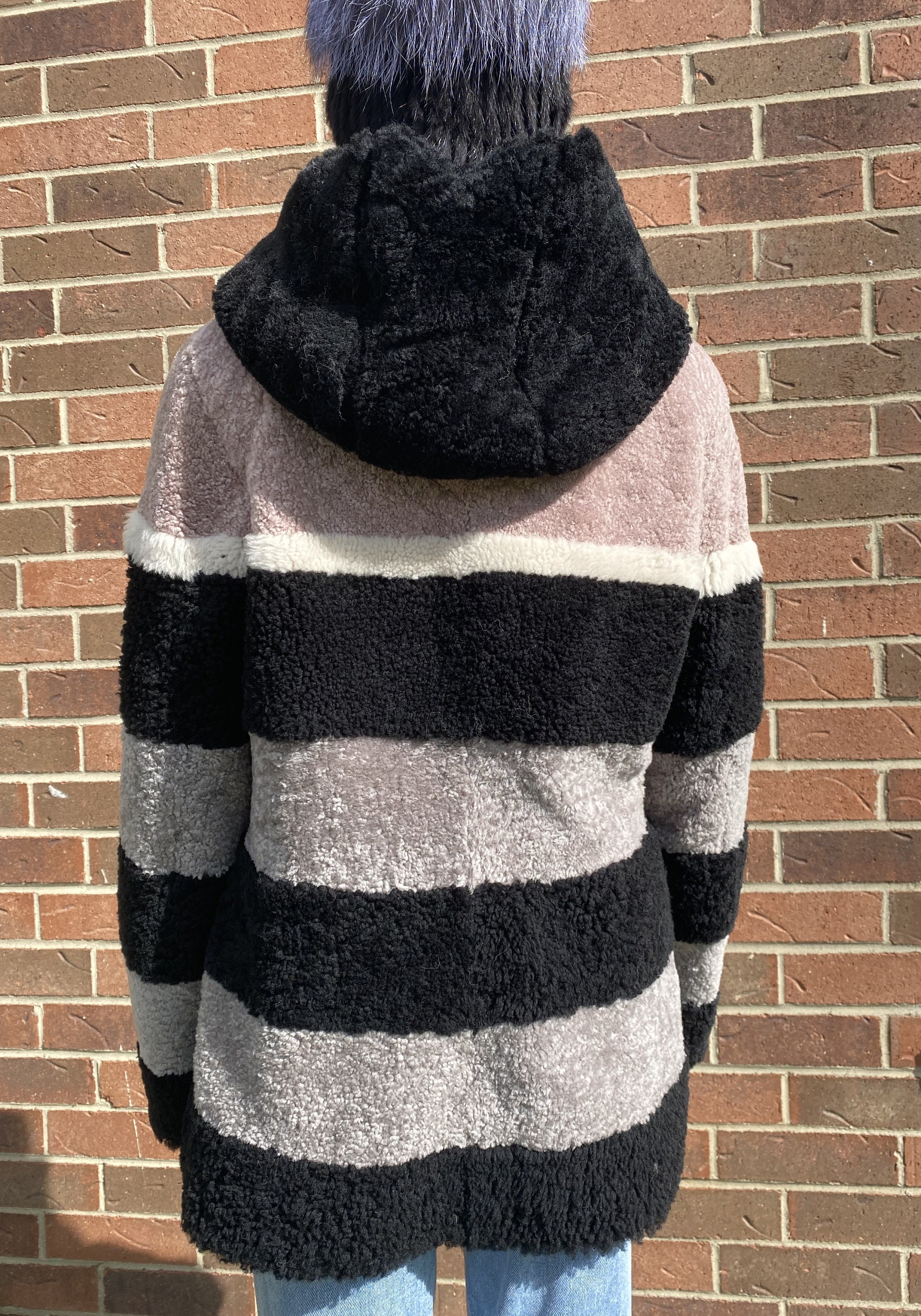 LUXURIOUS Real Astrakhan Karakul Fur Hooded Winter Warm Cute Fancy Lady ...