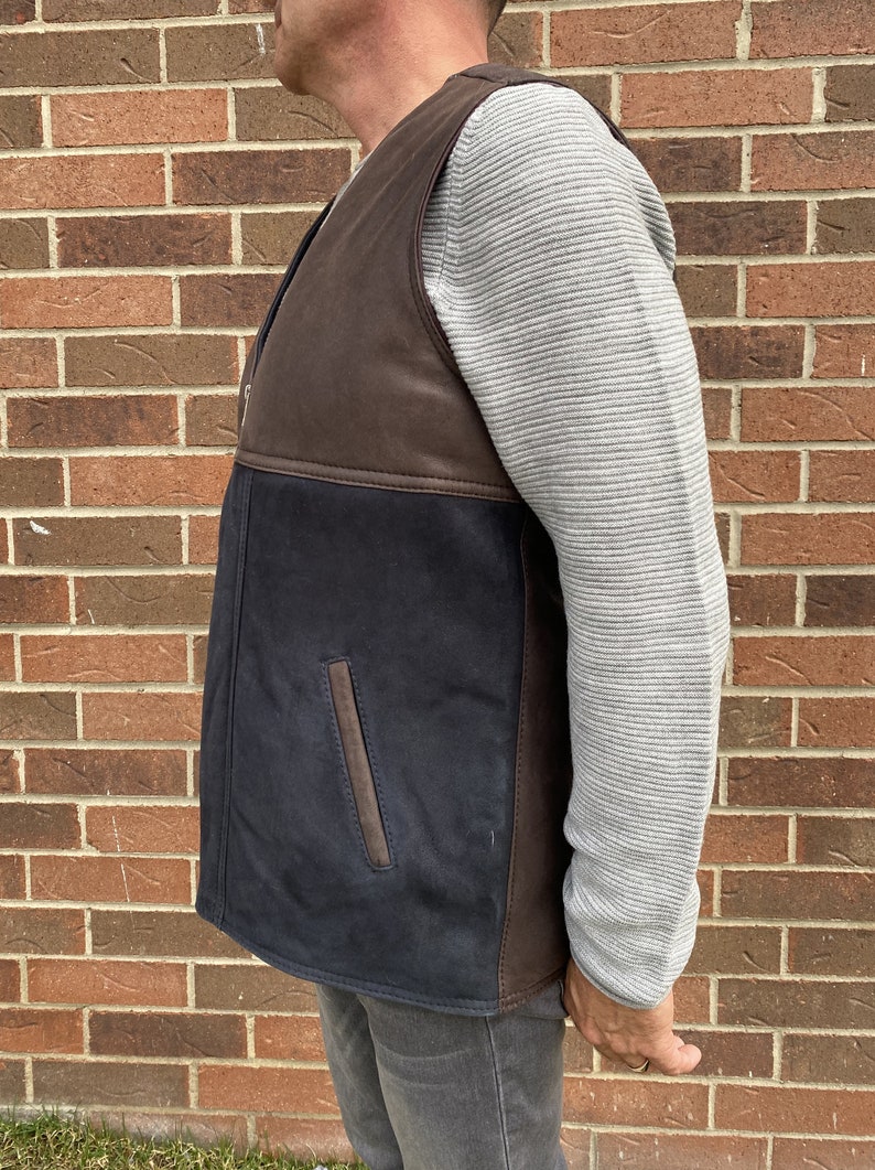 New Genuine Sheepskin Leather Vest Turkish Made Mens Body Warmer ...
