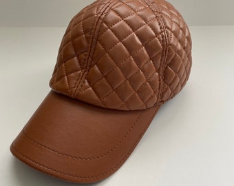 Gorgeous 100% Leather Real Dark Blue Baseball Cap Leather Unisex Hat ...