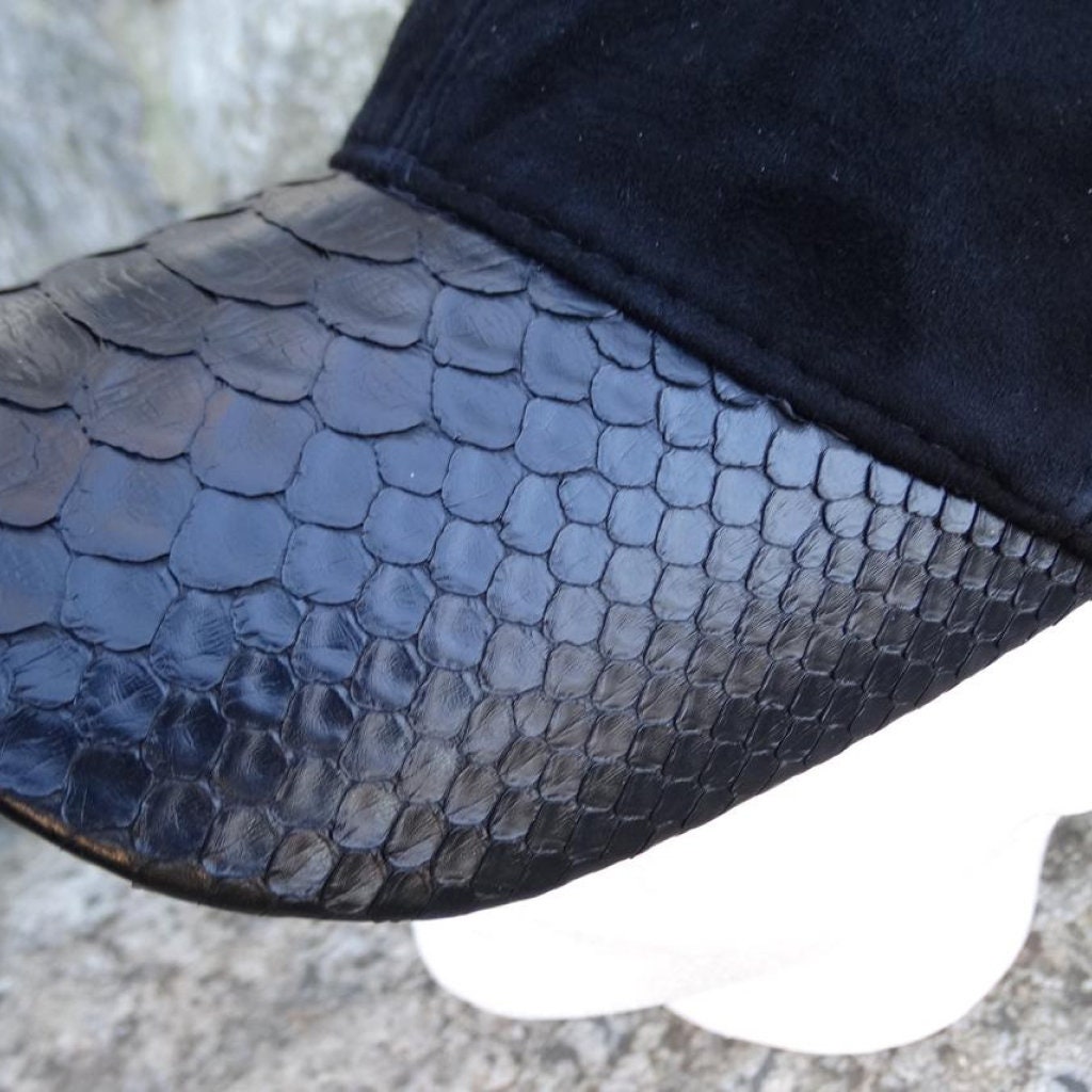Genuine Real Python Boa Anaconda Belly Leather Cap&suede Baseball Cap ...