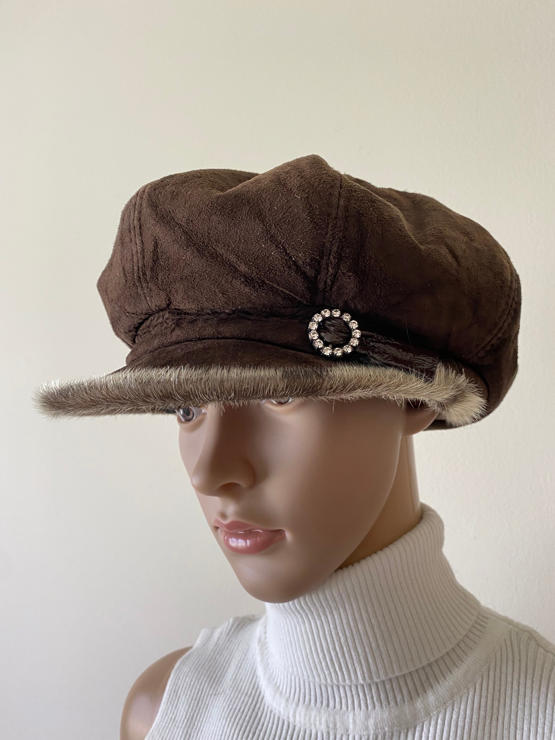 Genuine Shearling Sheepskin Fur Cloche Hat for Women Winter Cloche Hat ...