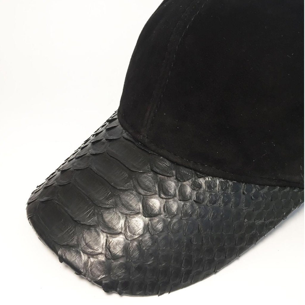 Genuine Real Python Boa Anaconda Belly Leather Cap&suede Baseball Cap ...