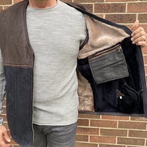 New Genuine Sheepskin Leather Vest Turkish Made Mens Body Warmer ...