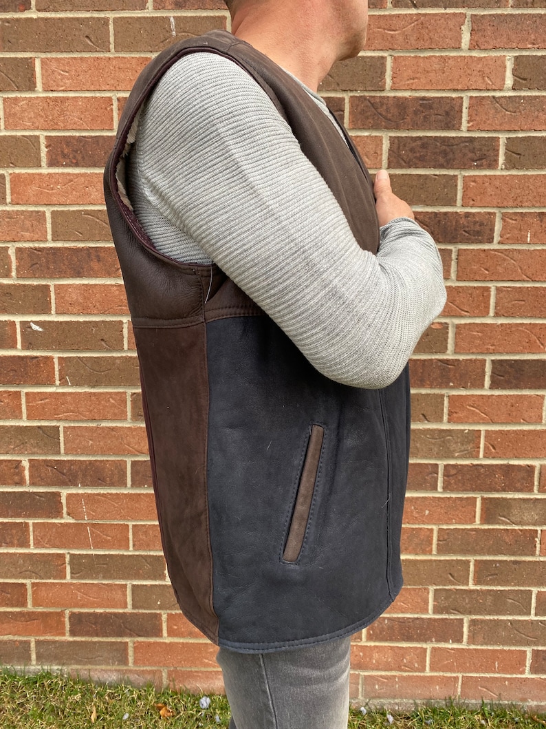 New Genuine Sheepskin Leather Vest Turkish Made Mens Body Warmer ...