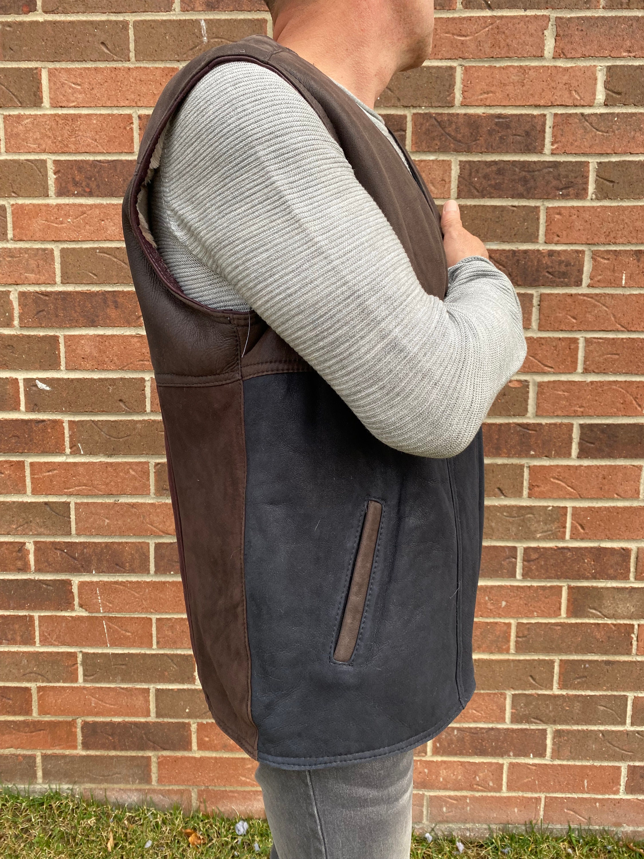 New Genuine Sheepskin Leather Vest Turkish Made Mens Body Warmer ...