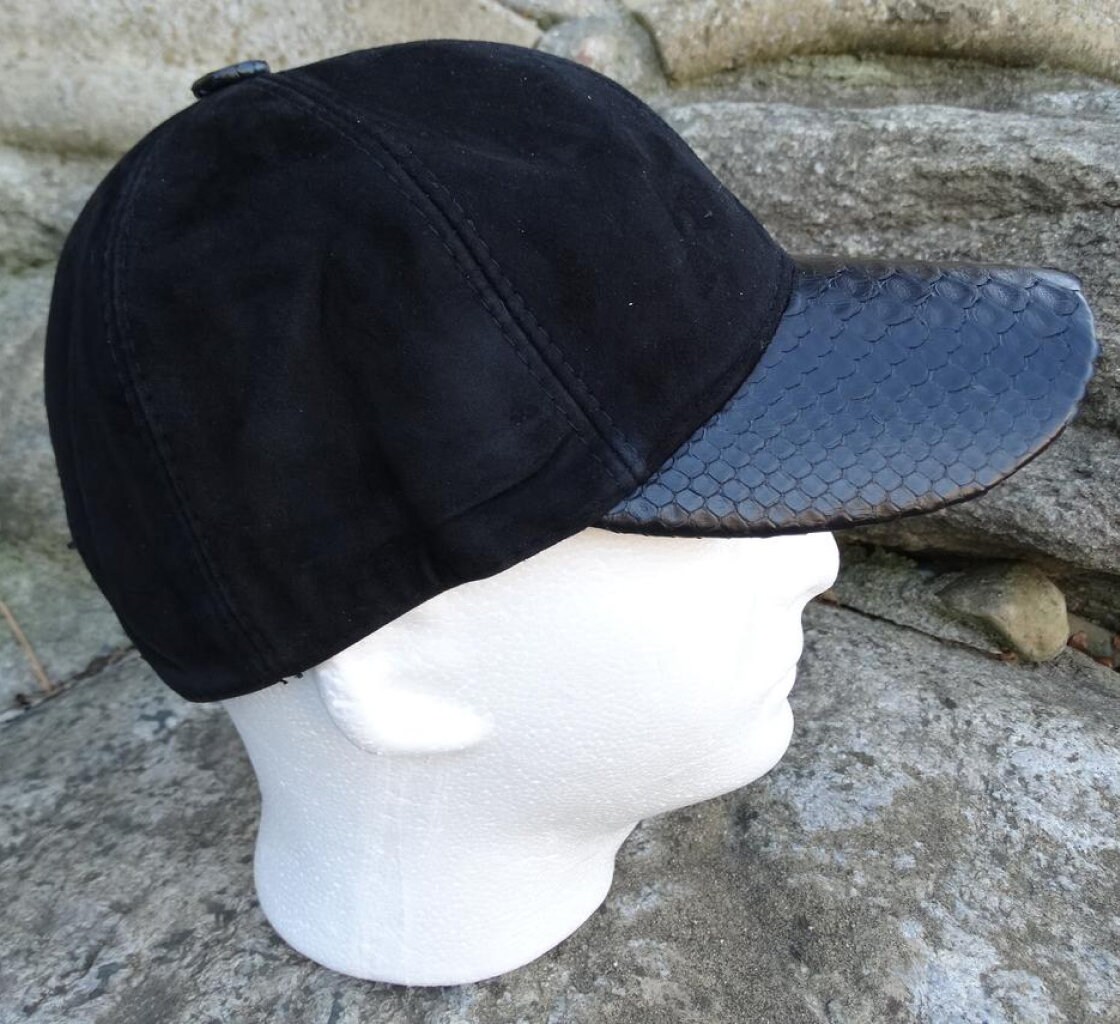 Genuine Real Python Boa Anaconda Belly Leather Cap&suede Baseball Cap ...