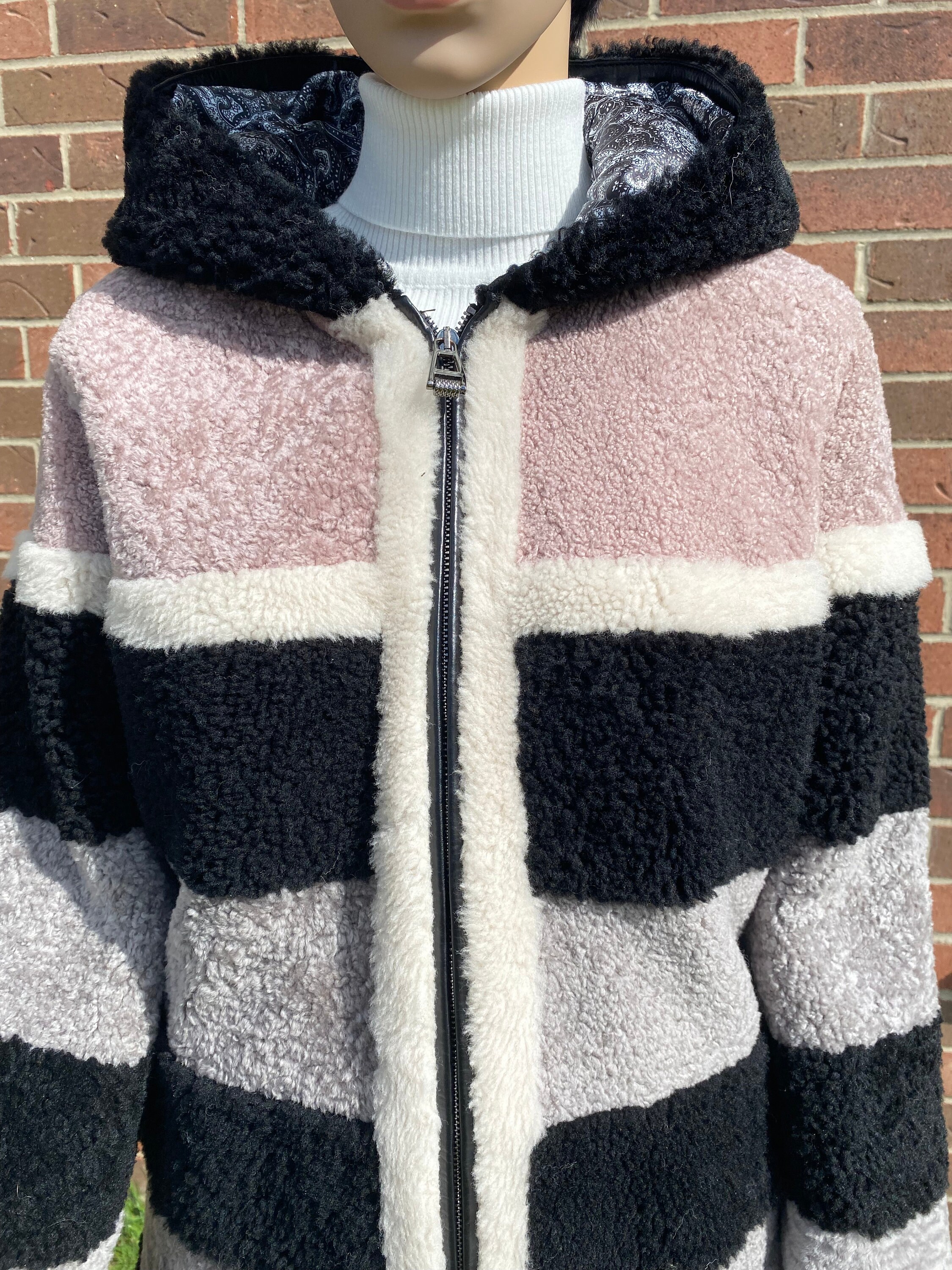 LUXURIOUS Real Astrakhan Karakul Fur Hooded Winter Warm Cute Fancy Lady ...