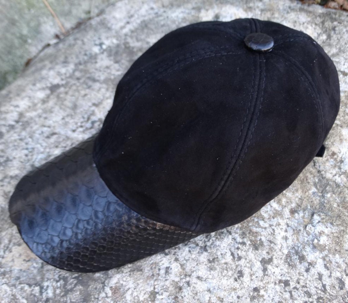 Genuine Real Python Boa Anaconda Belly Leather Cap&suede Baseball Cap ...