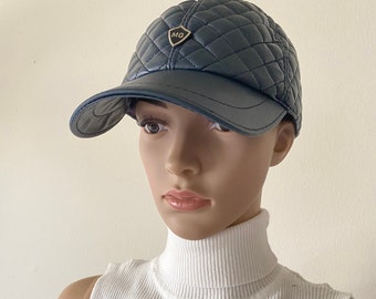 Gorgeous 100% Leather Real Dark Blue Baseball Cap Leather - Etsy