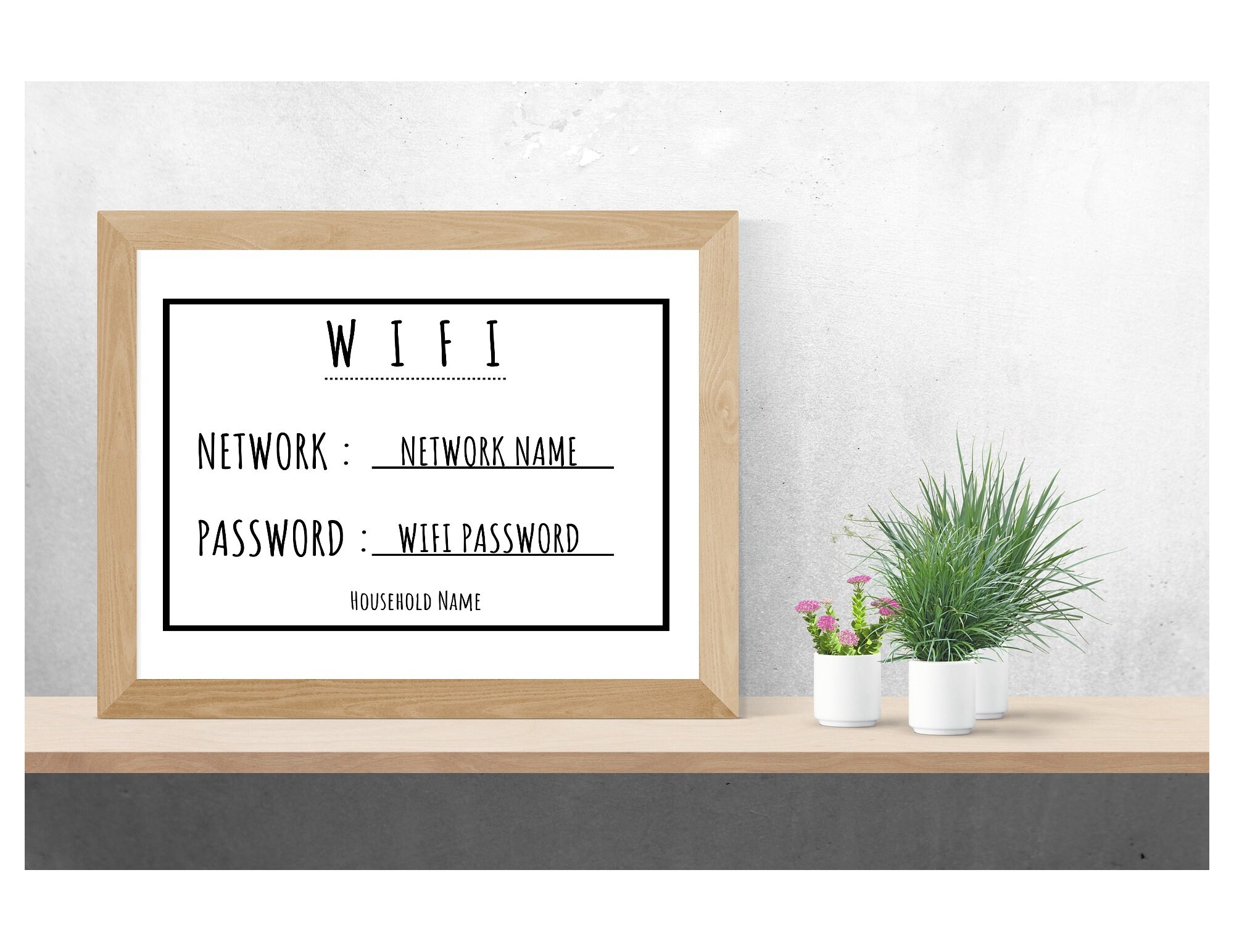 Wifi Password Sign, Editable Wifi Sign Template, Printable Wifi Sign ...