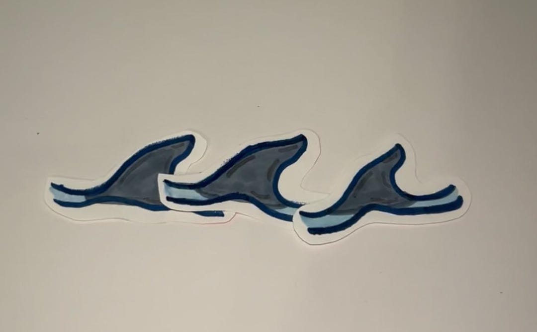 Shark Fin Sticker - Etsy