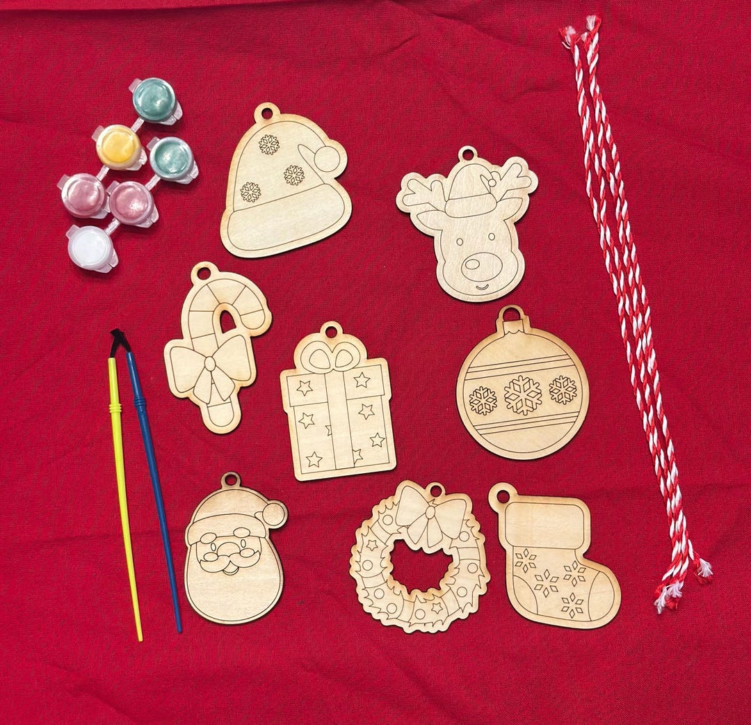 DIY Kids Ornament Paint Kit - DIY Ornaments - Kids Craft - Stocking ...