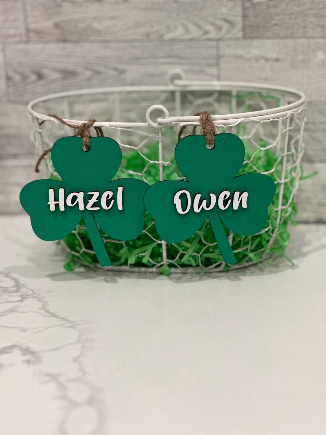 St. Patrick’s Day Name Tag - Wooden Shamrock - Personalized Shamrock ...
