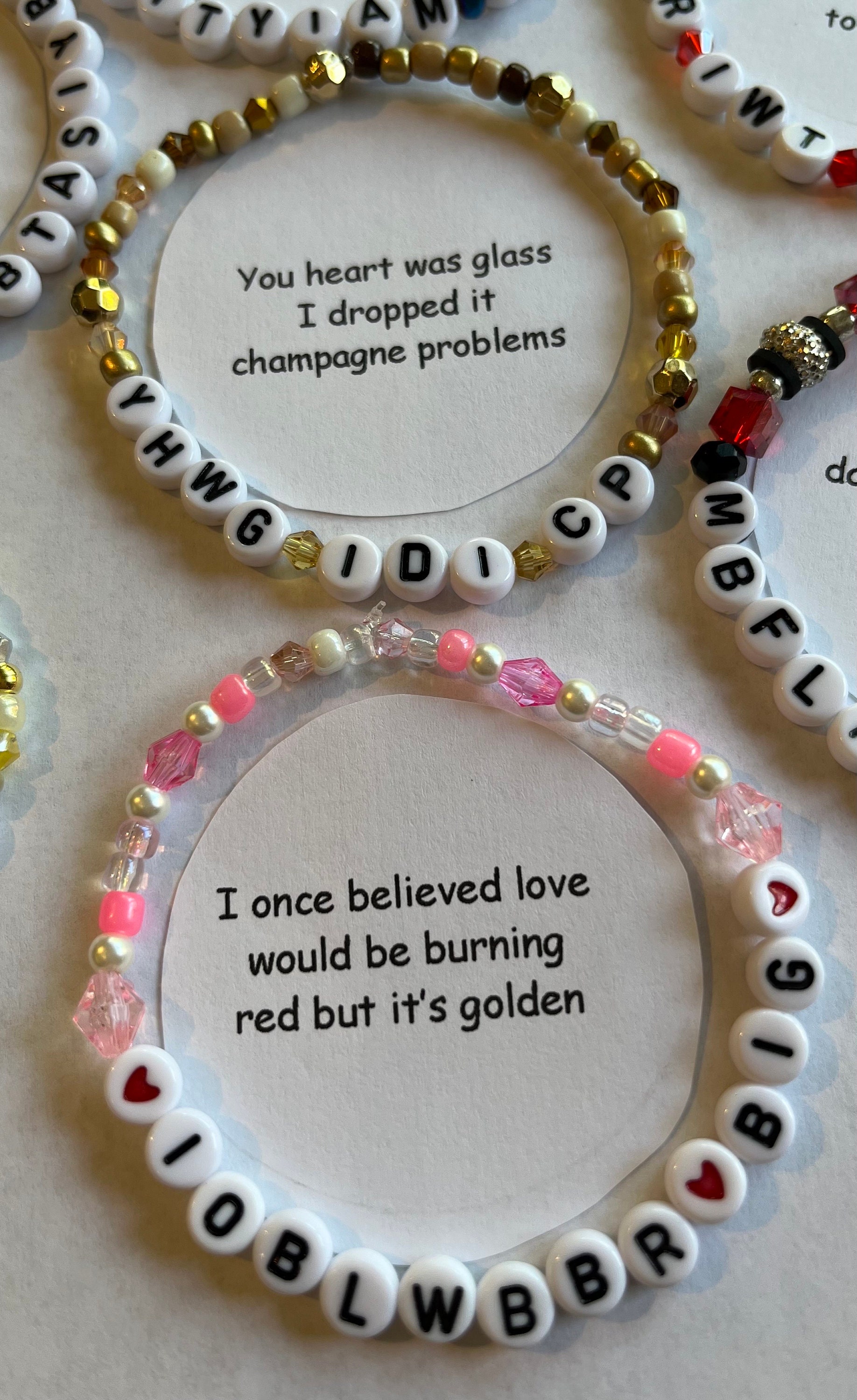 Taylor Swift Eras Tour & Movie Lyrics Bracelets. Swifty Making ...