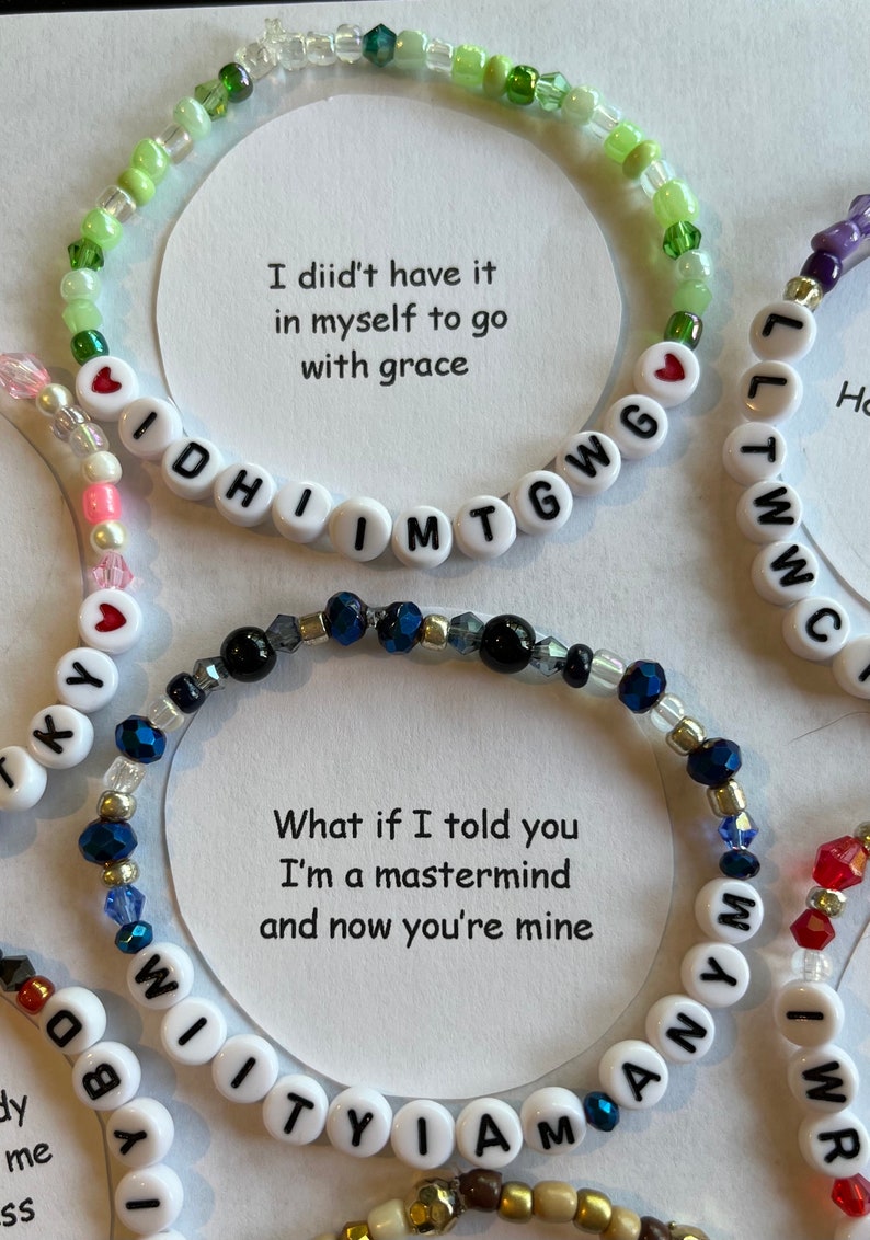 Taylor Swift Eras Tour & Movie Lyrics Bracelets. Swifty Making ...