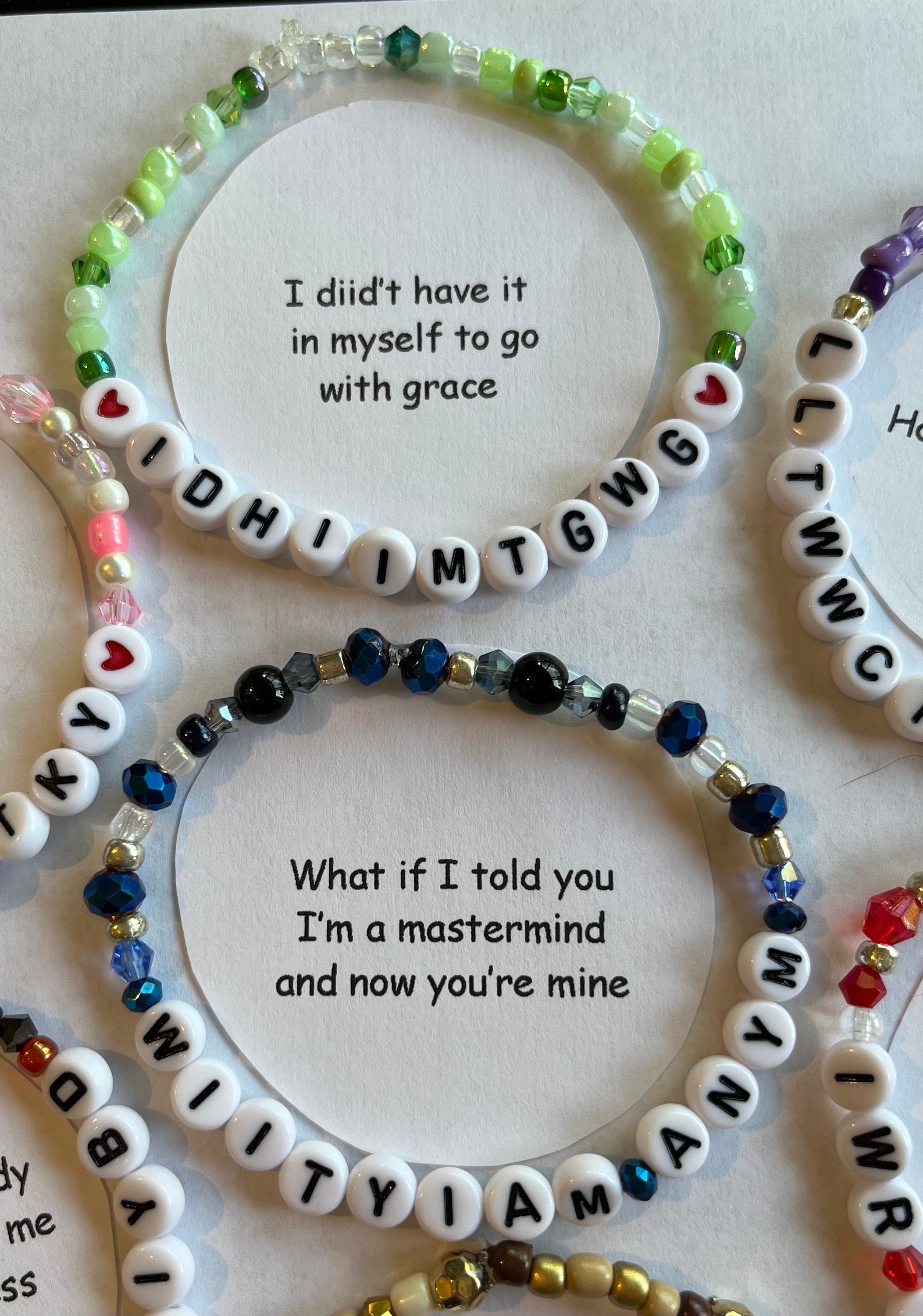 Taylor Swift Eras Tour & Movie Lyrics Bracelets. Swifty Making ...