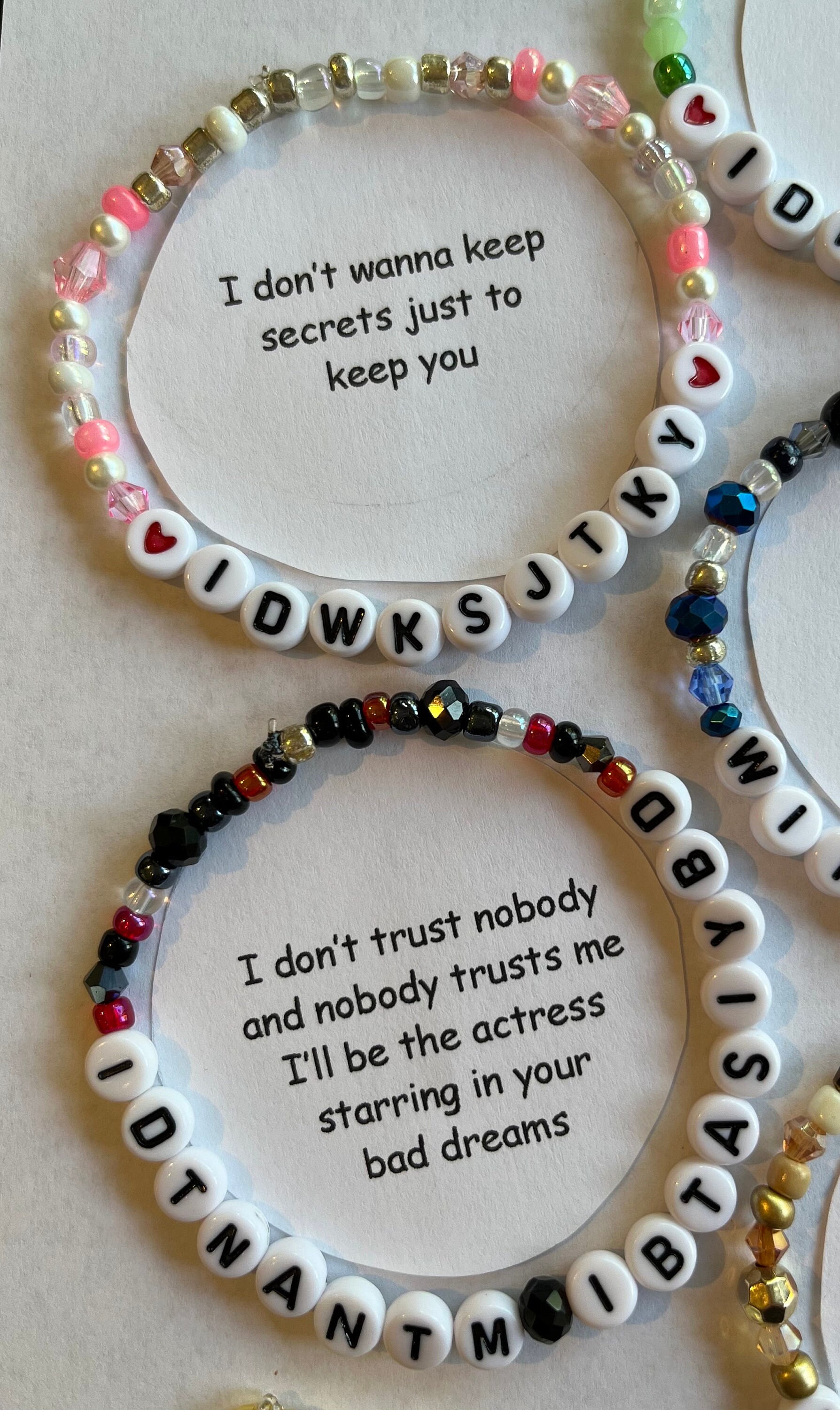 Taylor Swift Eras Tour & Movie Lyrics Bracelets. Swifty Making ...