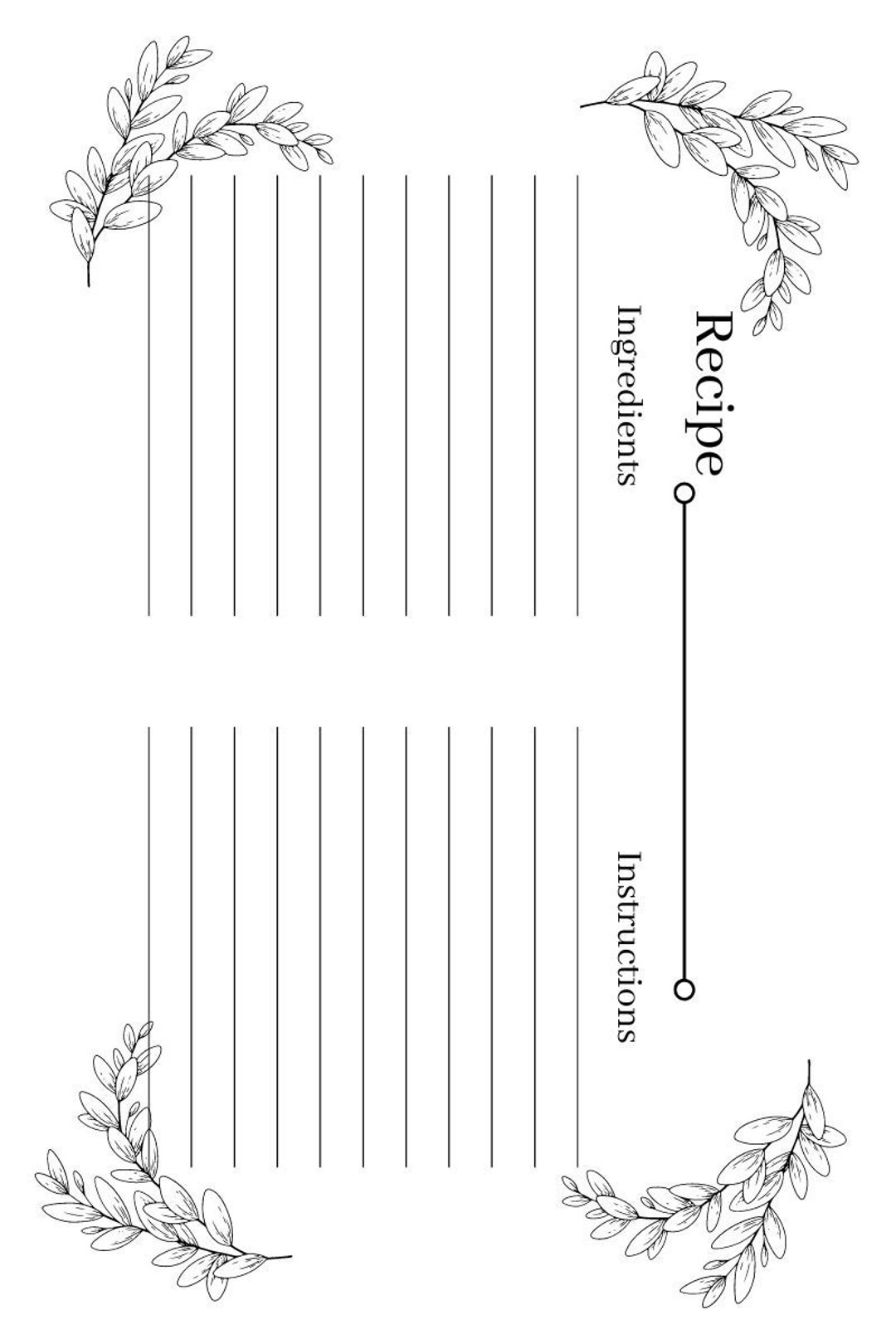 Recipe Card Template - Printable - Etsy