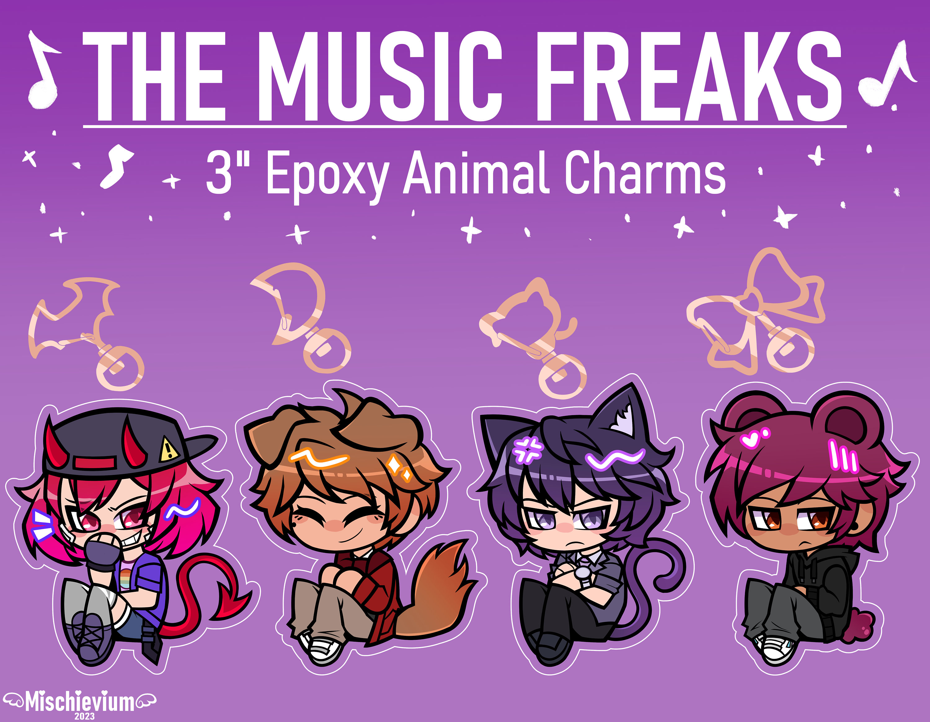 TMF Animal Milly, Luke, Zander, & Drew // Epoxy Charms - Etsy