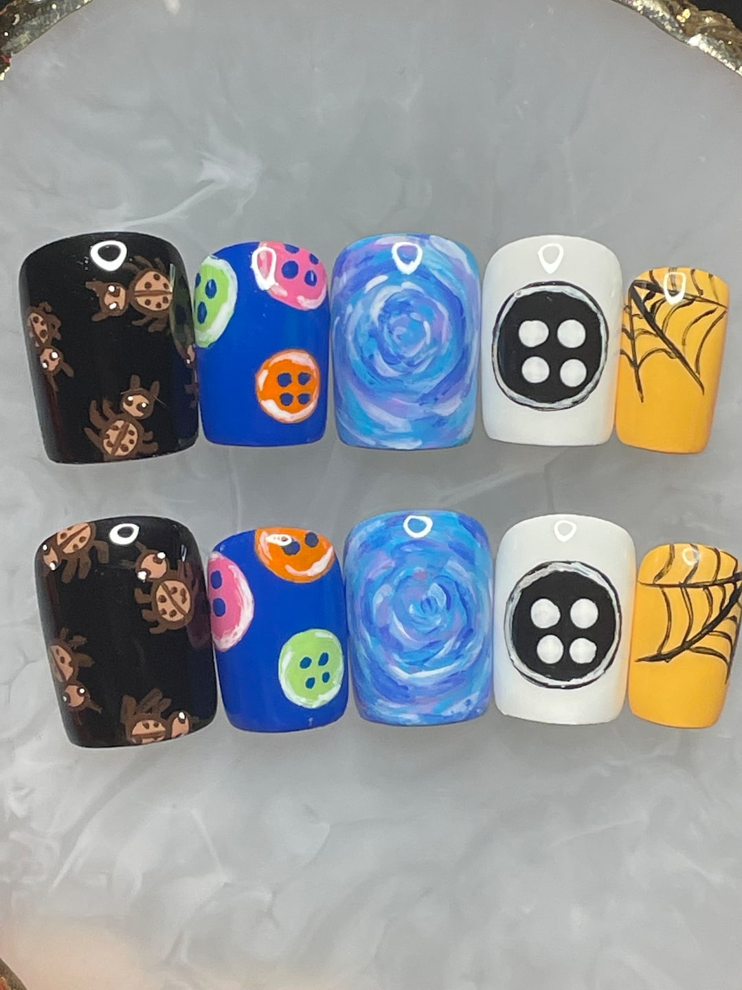 Coraline Fandom Nails Hand Painted Press on Nails Made to Order by ...
