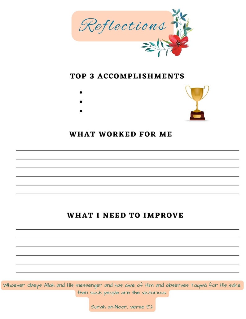 Islamic Goal Setting BUNDLE: Duaa for Productivity, Settings SMART ...