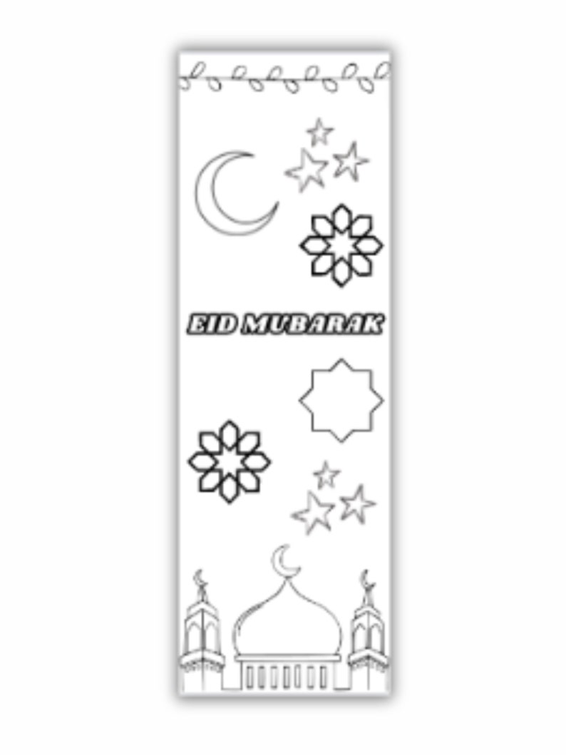Printable Coloring Islamic Bookmark Set of 3 Eid Gifts for Children ...