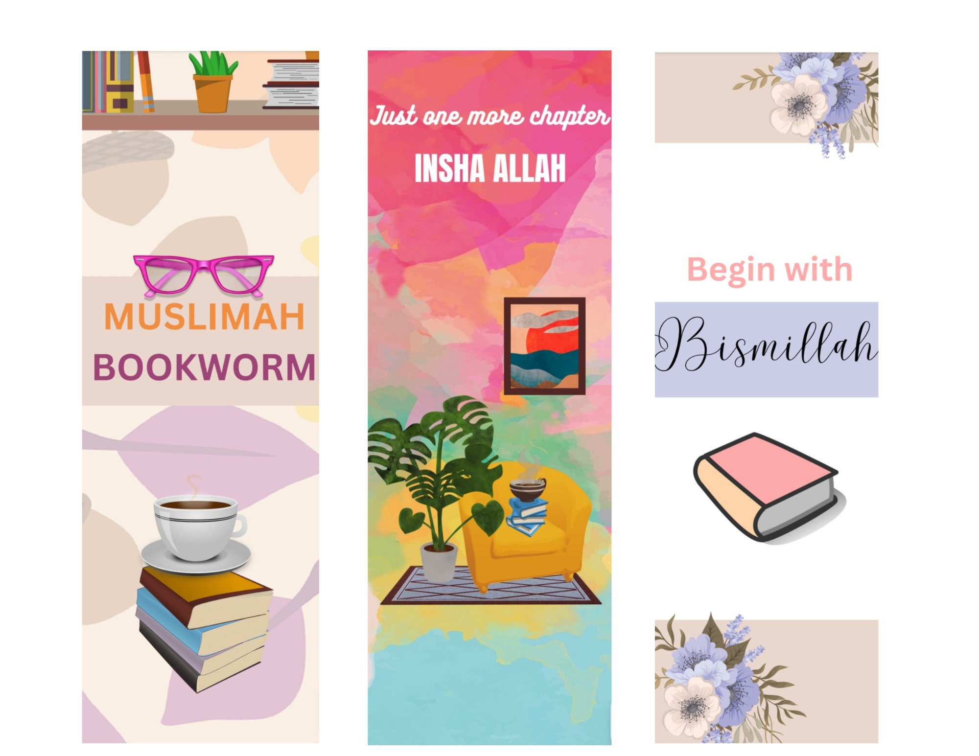 Printable Islamic Bookmarks Set of 3 Digital Download - Etsy