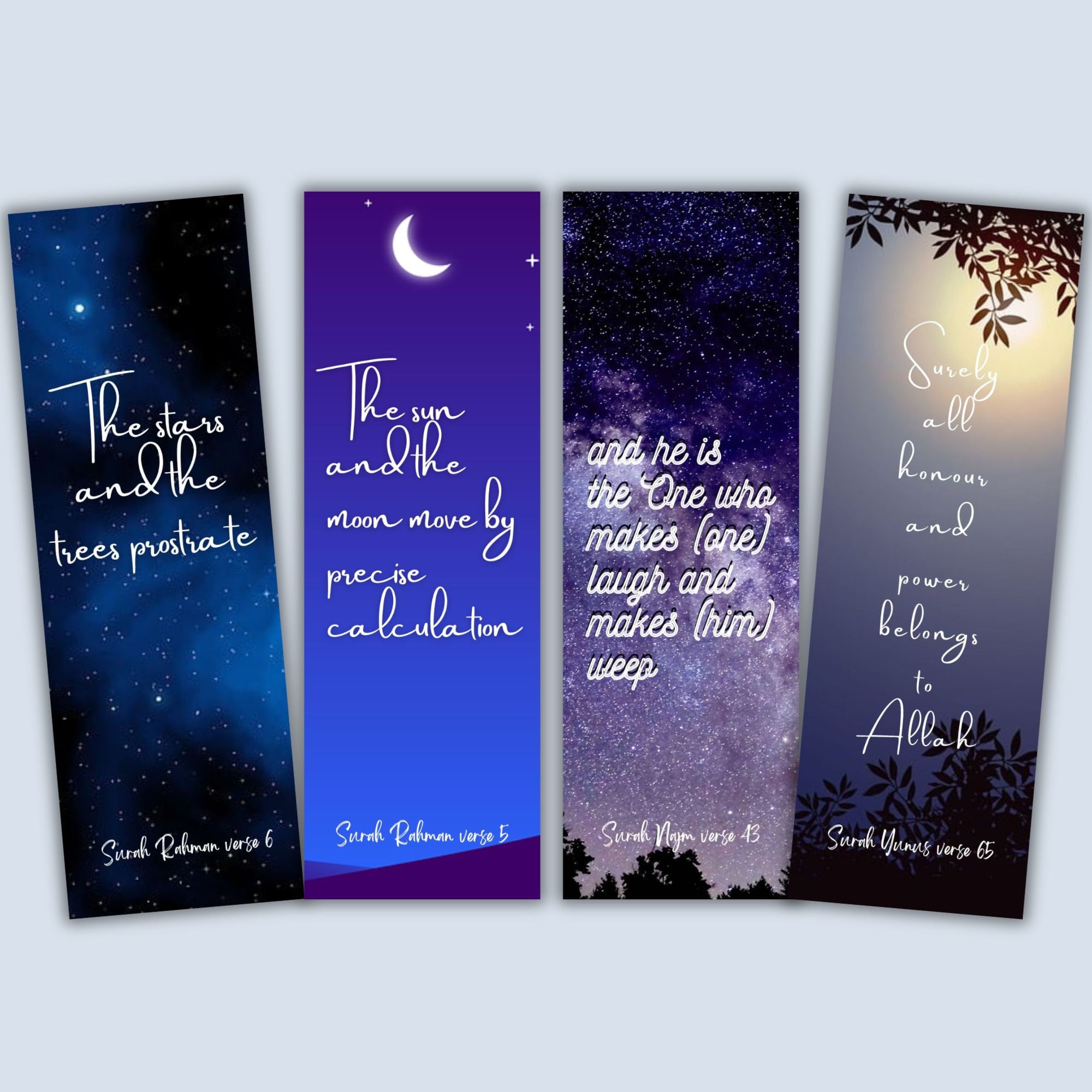 Islamic Printable Bookmarks Quran Verse Bookmark Set of 4 Digital ...