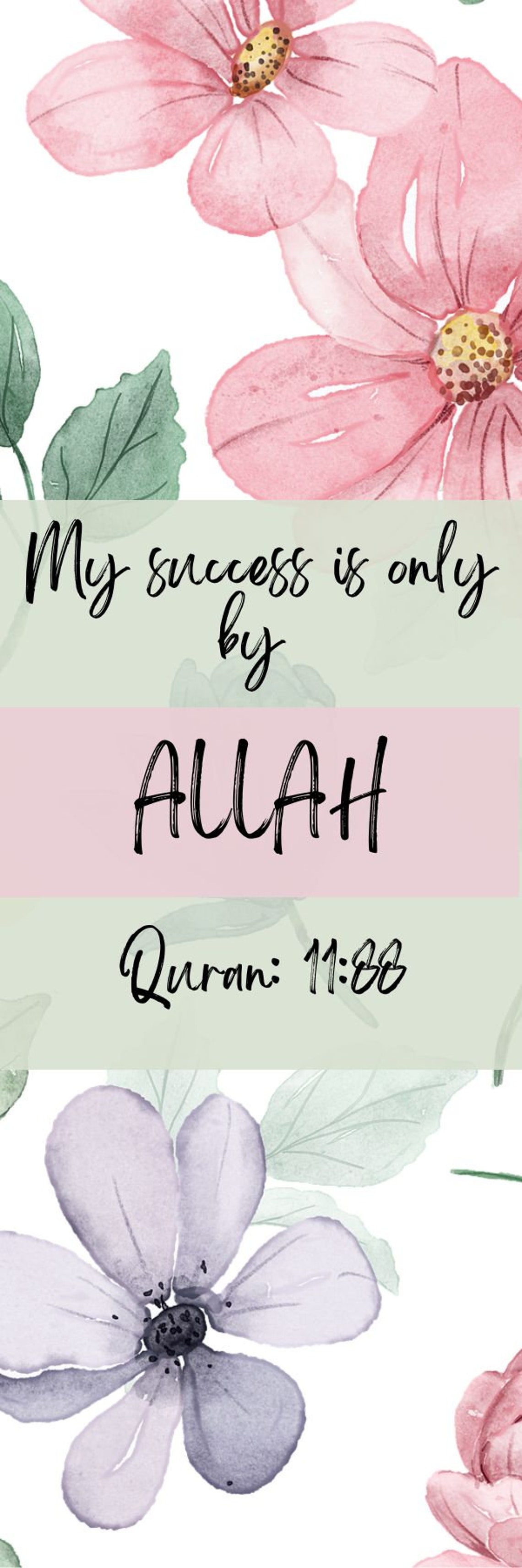 Islamic Printable Bookmarks Quran Verse Bookmark Set of 5 Digital ...