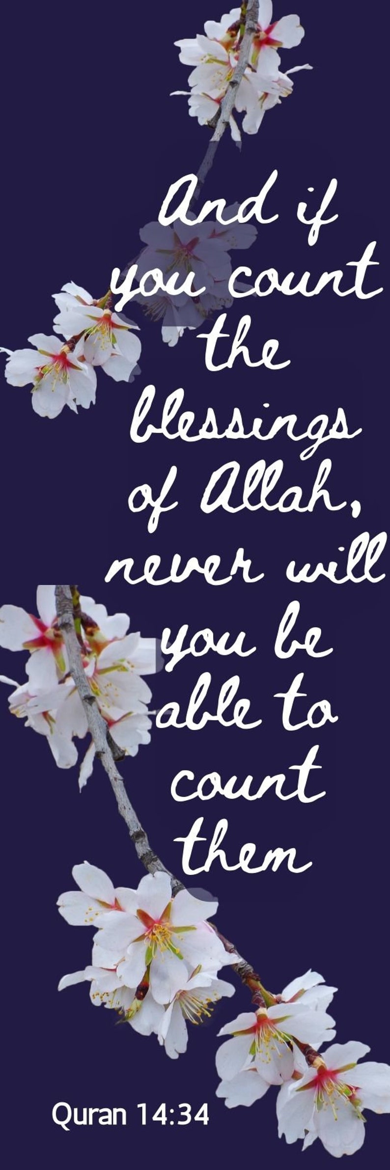 Islamic Printable Bookmarks Quran Verses Gratitude Set of 5 Digital ...